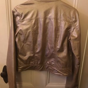 Jackets & Coats | Metallic Gold Leatherlike Jacket Fully Lined | Poshmark